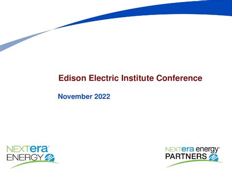 Nextera Energy Nee Presents At Eei Financial Conference Nysenee