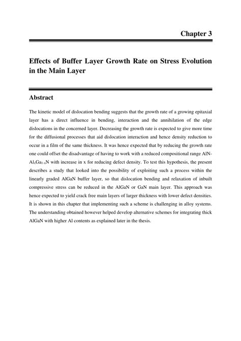 PDF Thesis Chapter 3 Effects Of Buffer Layer Growth Rate On Stress Evolution In The Main Layer