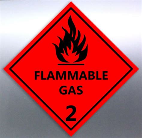 100 At 150 Mm Flammable Gas Class 2 Sign Vinyl Sticker Hazmat Hazardous