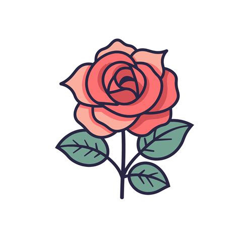 Flowers Roses Red Buds And Green Leaves Isolated Red Rose Vector Illustration