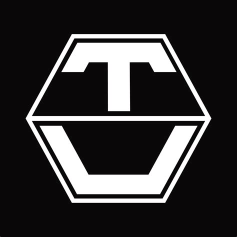 TU Logo Monogram With Hexagon Shape Up And Down Design Template