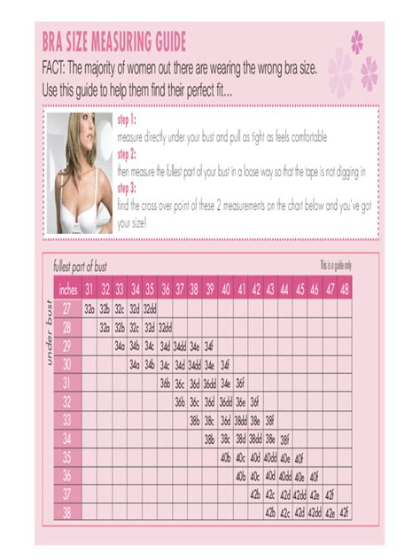 2025 Bra Size Chart Fillable Printable Pdf And Forms Handypdf
