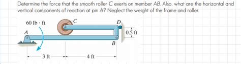 Solved Determine The Force That The Smooth Roller C Exerts