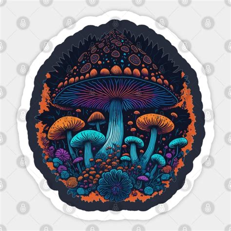 Magic Mushroom Forest Magic Mushrooms Sticker Teepublic