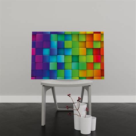 Tablou Canvas Rainbow Of Colorful Blocks Clevnyro Clevnyro