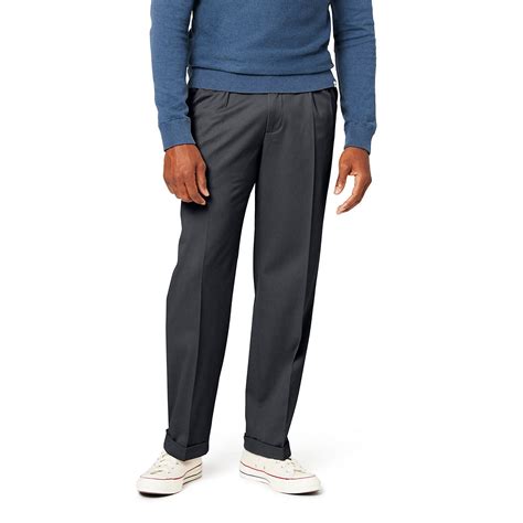 Mens Dockers® Relaxed Fit Comfort Stretch Pleated Cuffed Khaki Pants