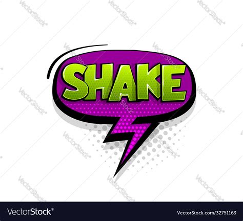 Comic Text Shake Speech Bubble Pop Art Style Vector Image