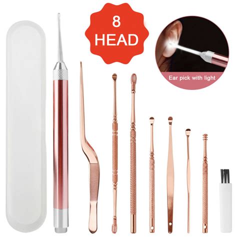 อุปกรณ์ถอนขนกำจัดขี้หูไฟ Led 1ชุดอุปกรณ์ทำความสะอาดเครื่องทำความสะอาด