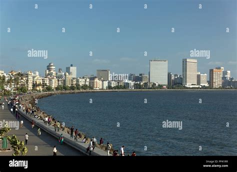 View Of Nariman Point Skyline From Marine Drive Mumbai Maharashtra