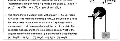 Solved The Figure Shows A Uniform Disk With Mass M 25