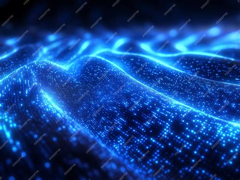 abstract binary code matrix with glowing blue lights and particle effects representing digital