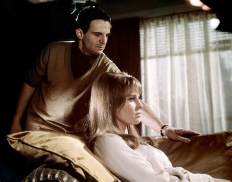Director François Truffaut and Julie Christie on the set of Fahrenheit