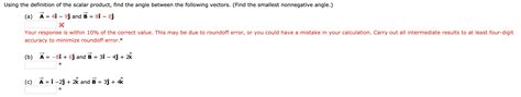 Solved Using The Definition Of The Scalar Product Find The Chegg Com