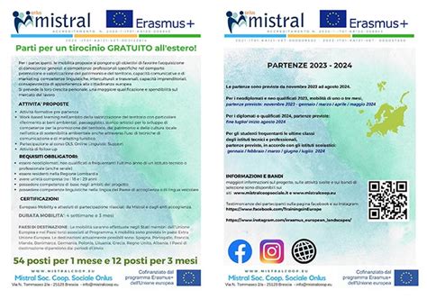 Parti Per Un Tirocinio GRATUITO Allestero Mistral Onlus