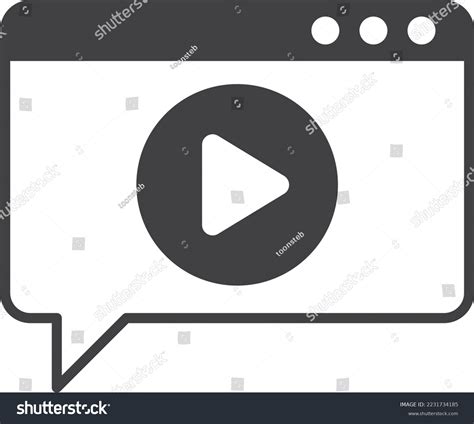 Play Button Text Box Illustration Minimal Stock Vector Royalty Free
