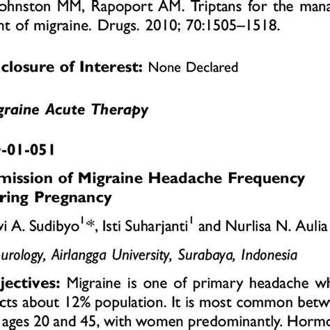 Effect Of Naratriptan Sumatriptan And Placebo On Headache Relief In 2