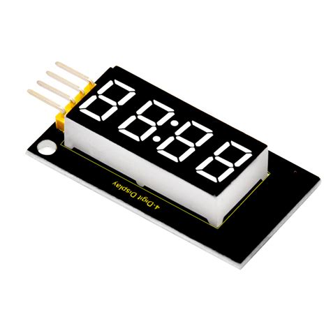Geeekus 4 Digit Digital Tube 7 Segment LED Display Module And Driver With Clock Display TM1637
