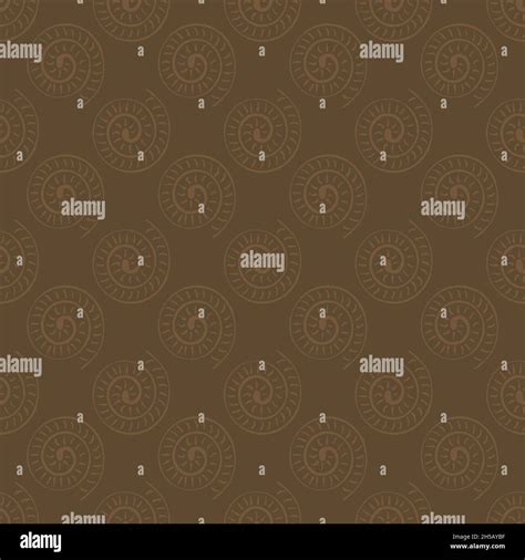 Ammonite Vector Seamless Pattern Background Hand Drawn Ribbed Spiral