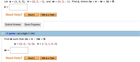 Solved Let U 1 2 3 V 2 2 1 And W 4 3 1