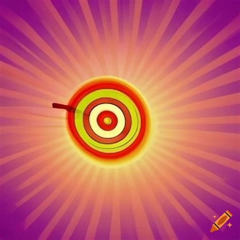 Cartoony Bullseye On Colorful Background On Craiyon