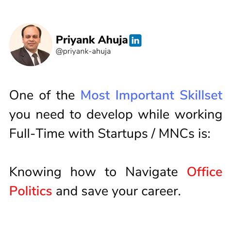 Priyank Ahuja On Linkedin Navigating Office Politics Is The Most