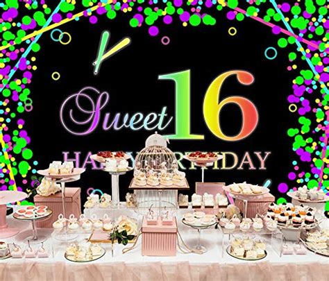 Buy 7x5ft Sweet 16th Birthday Backdrop Lets Glow Background For