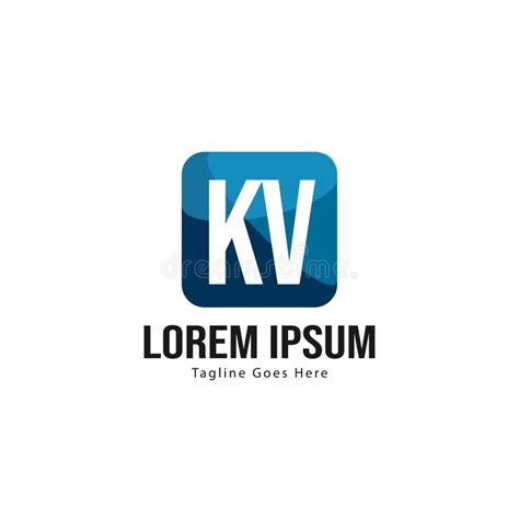 Initial Kv Logo Template With Modern Frame Minimalist Kv Letter Logo