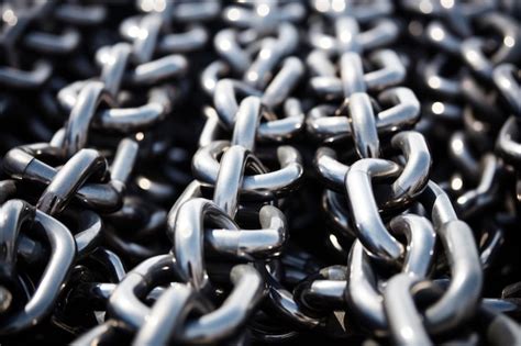 Premium Ai Image A Metal Chain Link Tightly Interconnected
