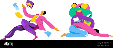Colorful Figures In Dynamic Poses Vector Stock Vector Image And Art Alamy