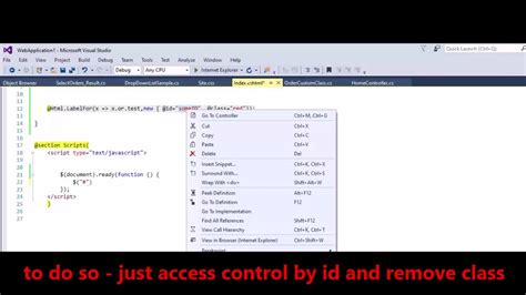 Mvc Jquery Remove Class From Control Youtube