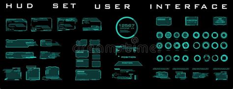 Set Hud User Interface Elements Futuristic Interface With Frames Callouts And Dialogs Hud