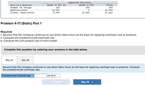 Solved Problem Static Contrast Activity Based Costing Chegg
