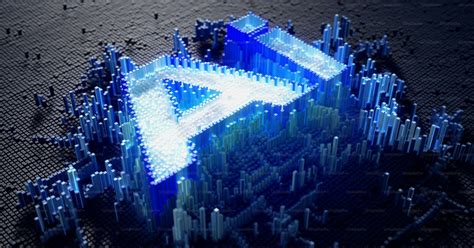 인공 지능 조명 3d 렌더링의 약어를 형성하기 위해 구축되는 무작위 레이아웃의 작은 큐브의 미세한 근접 촬영 개념 사진