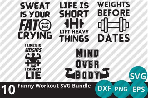 Funny Workout Svg Bundle Fitness Gym Graphic By Creative River