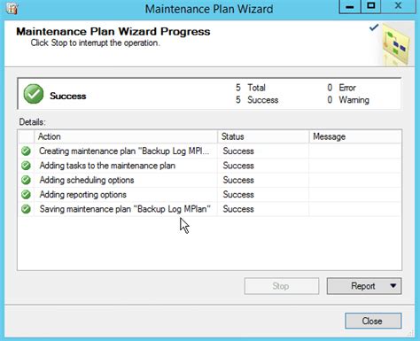 Create Log Backup Maintenance Plan In SQL Server 2016