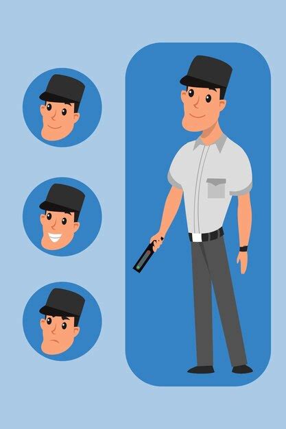 Premium Vector Security Character