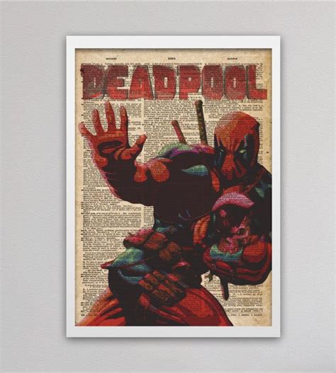 Deadpool Print Newspaper Decor Art Colorful Poster Superhero Poster