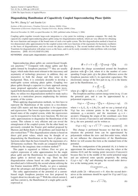 Pdf Diagonalizing Hamiltonian Of Capacitively Coupled Superconducting Phase Qubits