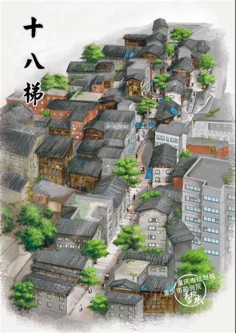 重庆手绘图片重庆山城手绘图片九寨沟手绘图片大山谷图库