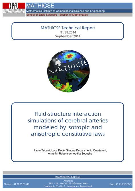 Pdf Fluid Structure Interaction Simulations Of Cerebral Arteries