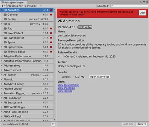 You Do Not Have Entitlement For This Package Unity Engine Unity