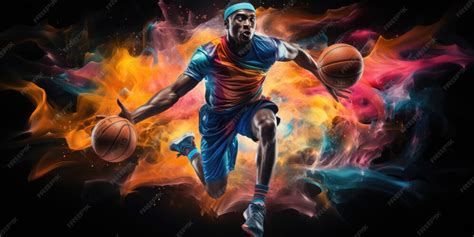 Premium Photo Photograph Of Portrait Of Cool Colorful Basketball