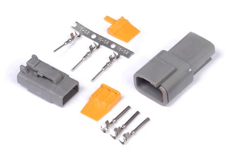 Haltech Matching Set Of Deutsch Dtm 3 Connectors 7 5 Amp Plug And Pins