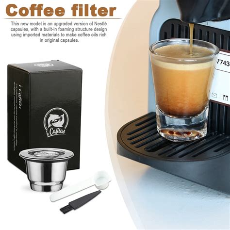 재사용 가능한 커피 캡슐 필터 컵 네스프레소 주방 카페 커피 도구 용 리필 필터 바구니 포드와 호환 가능