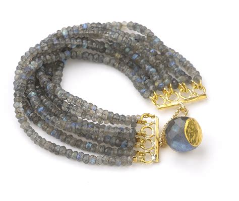 Gold Faceted Labradorite Bracelet Sieraden