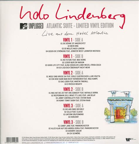 Udo Lindenberg MTV Unplugged Live Aus Dem Hotel Atlantic Doppelzimmer Edition LP Vinyl