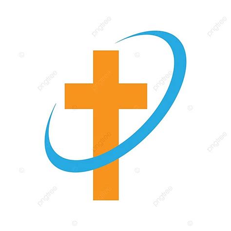 Abstract Cross Icon Symbolizing Religious Beliefs And Church Values In