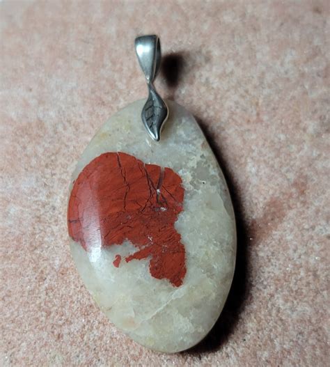 A Genuine Michigan Puddingstone Pendant With A Sterling Bail Etsy