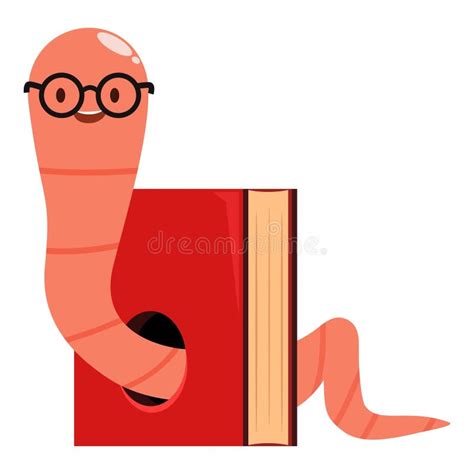 Smiling Worm Reading A Red Book Stock Illustration Illustration Of Nerd Funny 338415798
