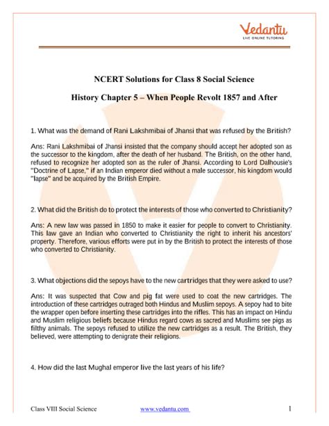 Ncert Solutions For Class 8 History Social Science Chapter 5